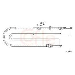 COFLE Seilzug, Feststellbremse 11.5494 links f&uuml;r FORD 1439905 6G912A635EE 1381417