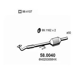 Asso Katalysator 58.0040 vorne f&uuml;r VW SEAT AUDI 6N0253053RX 6X0253058NX 6X0253208JX