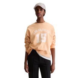 Marc O'Polo Damen Sweatshirt "mit kuschelig gerauter Innenseite"bleached apricot, Gr. XXS, MARC O'POLO DENIM, unifarben, Obermaterial: 100% Baumwolle, Sweatshirts