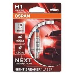 Osram NIGHT BREAKER&reg; LASER H1 Einzelblister 64150NL-1BL Gl&uuml;hlampe, Fernscheinwerfer,Gl&uuml;hlampe, Hauptscheinwerfer,Gl&uuml;hlampe, Nebelscheinwerfer,Gl&uuml;hlamp