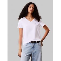 Damen T-Shirt "Archive Jersey Vnk Tee EU", wei&szlig;, Gr. XXS, Calvin Klein Jeans, unifarben, Single Jersey, Obermaterial: 100% Baumwolle, Shirts, Mit