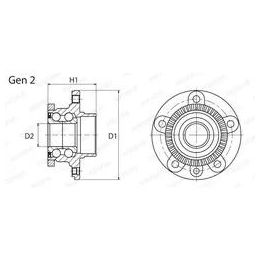 MOOG Radlagersatz VO-WB-11058 hinten rechts links f&uuml;r SKODA VW SEAT AUDI 6Q0598611 8X0598611
