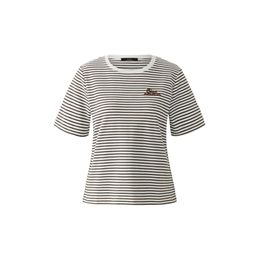 Oui T-Shirt in dk brown offwhite | Gr.: 44