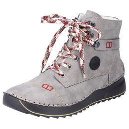 Rieker Damen Winterboots, Gr. 40, grau, Lederimitat, Schuhe, mit feiner Ziernaht