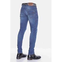 Cipo & Baxx CIPO & BAXX Herren Regular-fit-Jeans "Jeans", blau, Gr. 29, unifarben, 94% Baumwolle, 4% Polyester, 2% Elasthan, Jeans, mit dezenter Waschung, CD-389