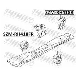 FEBEST Lagerung, Motor SZM-RH418R hinten f&uuml;r SUZUKI 11710-65G50 11710-54G30 11710-54G30-000