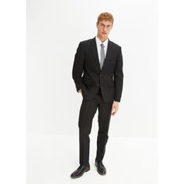 bonprix Anzug (4-tlg.Set) mit Hemd und Krawatte Slim Fit, schwarz, Gr.56, Modischer 4-tlg Anzug bestehend aus Sakko, Hose, Hemd und Krawatte