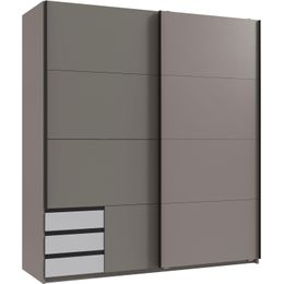 Schwebet&uuml;renschrank wimex "Bahamas, Kleiderschrank in den Breiten 135cm und 180cm erh&auml;ltlich", saharagrau, abgesetzt wei&szlig;, B:180cm H:198cm T:65cm, Holzwerkstoff, Schr&auml;nke, Schwebet&uuml;renschrank, inkl. drei farblich abgesetzter Schubladen