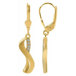 Adelia&acute;s Paar Ohrh&auml;nger ADELIA&acute;S "Damen Ohrh&auml;nger aus poliertem Gold 333 und Zirkonia", gold, Ohrringe, Damen, Damen, Gelbgold 333 Gold, Gelbgold 333, Gold