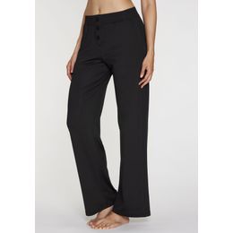H.I.S. H.I.S Damen Relaxhose, Gr. 36schwarz, Obermaterial: 90% Polyester, 10% Elasthan, unifarben, Basic, Hosen, mit klassisch gerade geschnittenem Bein,