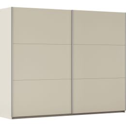 Schwebet&uuml;renschrank Rauch "AURELIO Kleiderschrank Garderobe TOPSELLER", beige (beige (champagner)), B:261cm H:210cm T:59cm, Holzwerkstoff, Schr&auml;nke, Schwebet&uuml;renschrank, 3 verschiedene Ausstattungsvarianten Griffe aus Metall MADE IN GERMANY, Topseller