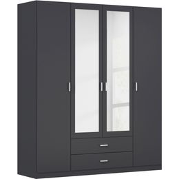 Kleiderschrank Rauch "Schrank Garderobe Ankleide GAMMA Breiten 91/136/181/226/271/315/360 cm", graumetallic, griffe alu, B:181cm H:210cm T:54cm, Holzwerkstoff, Schr&auml;nke, Kleiderschrank, verschiedene Griff-Varianten, mit Spiegel TOPSELLER MADE IN GERMANY, Topseller