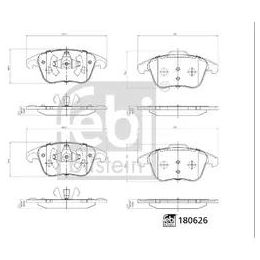 febi bilstein Bremsbelagsatz, Scheibenbremse 180626 vorne rechts links f&uuml;r PEUGEOT CITRO&Euml;N 1647874180 1647862680