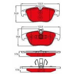 TRW Bremsbelagsatz, Scheibenbremse GDB2051DTE hinten rechts links f&uuml;r DAIMLER MERCEDES-BENZ A005420432041 A0004200205 A0004200805
