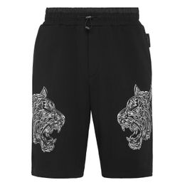 Plein Sport Jungen Shorts "Tiger", schwarz, Gr. S, Obermaterial: 88% Baumwolle, 12% Polyester, Hosen
