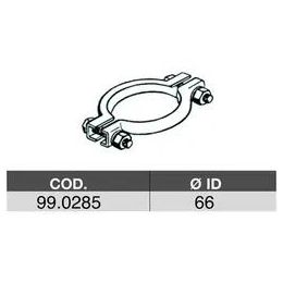 Asso Rohrverbinder, Abgasanlage 99.0285 &Oslash;66mm 66mm f&uuml;r RENAULT HYUNDAI KIA PEUGEOT FIAT TALBOT CITRO&Euml;N TOYOTA LANCIA NISSAN 6025308329 8200157361 9011