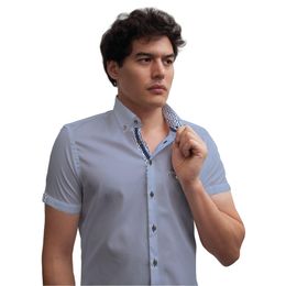 7camicie Businesshemd 'Iconic Poplin Stretch Man Shirt Short Sleeve Light Blue' Herren Gr&ouml;&szlig;e 48 hellblau