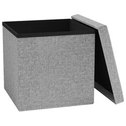 Sitztruhe Vcm "Stoff Sitztruhe Sitzbank Truhe Box Hocker Boxas", grau, B:38cm T:38cm, Obermaterial: 100% Textilmaterial TEXMAT., Sitzb&auml;nke