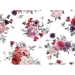 Livingwalls Fototapete LIVING WALLS "Designwalls Flower Bouquet 1", rosa (rosa, violett, wei&szlig;), B:3,5m L:2,55m, Vlies, Tapeten, Vlies, Wand, Schr&auml;ge, Decke