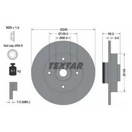 TEXTAR Bremsscheibe PRO 92202103 hinten rechts links voll 249mm f&uuml;r PEUGEOT CITRO&Euml;N VAUXHALL OPEL 1613500780 3648487 ZQ51014280