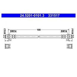 ATE Bremsschlauch 24.5201-0101.3 vorne rechts f&uuml;r BMW 34321162612