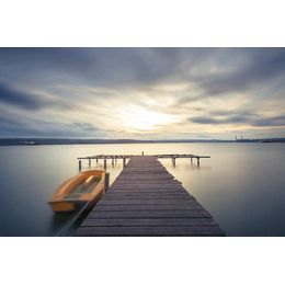 Fototapete papermoon "Steg im Wasser", bunt, B:4,5m L:2,8m, Vlies, Tapeten