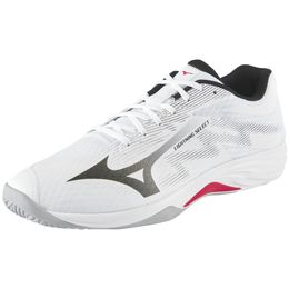 Hallenschuh Mizuno "LIGHTNING SELECT", Damen, Gr. 46,5, wei&szlig;, schwarz, fiery rot, Synthetik, Schuhe Hallenschuh, besonders geeignet f&uuml;r Volleyball