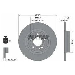 TEXTAR Bremsscheibe PRO 92323203 hinten rechts links voll 295mm f&uuml;r MERCEDES-BENZ (BBDC) 247423021207 A2474230212 2474230212
