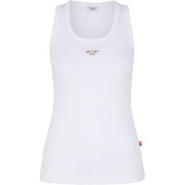 JOOP! JOOP JEANS Damen Tanktop "Tana", wei&szlig;, Gr. M, clean, unifarben, Jersey, Obermaterial: 100% Baumwolle, Tops, mit Logoprint