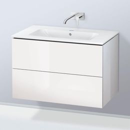 Duravit L-Cube Schrank mit ME by Starck Waschtisch, 2 Ausz&uuml;ge, 233683AA60+LC624102222,