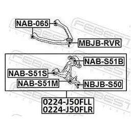 FEBEST Lagerung, Lenker NAB-S51S vorne rechts links f&uuml;r NISSAN 54500-EJ71A 54501-1NA2A 54501-1NA4B