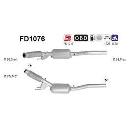 AS Ru&szlig;-/Partikelfilter, AbgASanlage FD1076 f&uuml;r VW 7E0254800DX 7E0254800EX 7E0254800FX