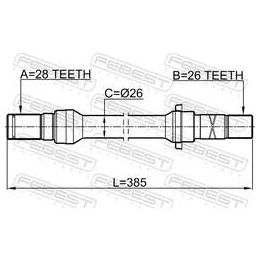 FEBEST Antriebswelle 0512-626GFRH vorne rechts f&uuml;r MAZDA FA55-25-700B FA55-25-700A
