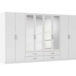Kleiderschrank Rauch "Schrank Garderobe Ankleide GAMMA Breiten 91/136/181/226/271/315/360 cm", alpinwei&szlig;, griffe chrom, B:360cm H:210cm T:54cm, Holzwerkstoff, Schr&auml;nke, Kleiderschrank, verschiedene Griff-Varianten, mit Spiegel TOPSELLER MADE IN GERMANY, Topseller