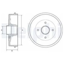 DELPHI Bremstrommel BFR538 hinten rechts links mit Lager f&uuml;r RENAULT 432035124R 8200672836 432020717R