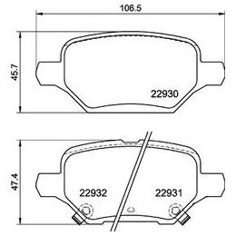 Brembo Bremsbelagsatz, Scheibenbremse P 59 099 hinten rechts links mit Zubeh&ouml;r f&uuml;r BUICK (SGM) VAUXHALL GMC OPEL CHEVROLET 42539416 42539412 42676740