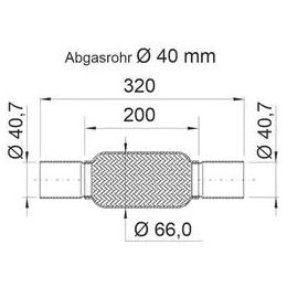 Ernst Flexrohr, Abgasanlage 460156 mit Rohrstutzen 66mm