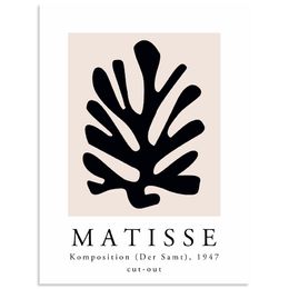 Wandbild Artland "Matisse Komposition - cut-out schwarz", farbe bild(er): schwarz, B:90cm H:120cm, Alu Dibond, Bilder, als Alubild, Leinwandbild, Poster, Wandaufkleber in verschied. Gr&ouml;&szlig;en