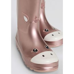 XQ FOOTWEAR M&auml;dchen Gummistiefel "KINDER STIEFEL", Gr. 27, bunt, Obermaterial: 100% Gummi, unifarben mit Farbeins&auml;tzen, Schuhe, Regenschauer ist kein