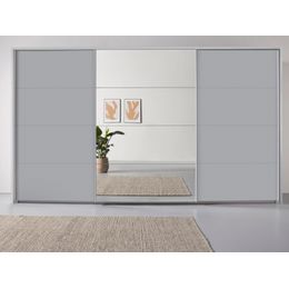 Schwebet&uuml;renschrank Rauch "Kleiderschrank Schrank Garderobe OTELI inkl. 3 Innenschubladen", grau (seidengrau), B:368cm H:214cm T:68cm, Holzwerkstoff, Schr&auml;nke, Schwebet&uuml;renschrank, inkl. Passepartout optional mit Beleuchtung MADE IN GERMANY