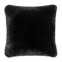 Dekokissen Pad "Evita", schwarz, unifarben, B:45cm H:2cm L:45cm, Polyester, Dekokissen_Sitzkissen_Kissenh&uuml;llen, Kunstfell