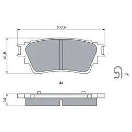 Bosch Bremsbelagsatz, Scheibenbremse 0 986 460 008 hinten rechts links f&uuml;r MITSUBISHI 4605B989 4605B987 4605B562