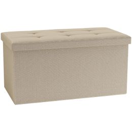 Sitztruhe Vcm "Stoff Sitztruhe Sitzbank Aufbewahrungsbox Boxas", beige (creme), B:76cm T:38cm, Obermaterial: 100% Textilmaterial TEXMAT., Sitzb&auml;nke