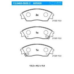 ATE Bremsbelagsatz, Scheibenbremse 13.0460-5920.2 vorne rechts links f&uuml;r HONDA 45022-SH3-G30 45022-SK3-E00 45022-SF1-020