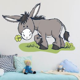 Bilderwelten Wandtattoo Tiere modern selbstklebend Wandaufkleber - NICI - Esel mit Klee - Wandsticker Kinderzimmer Baby M&auml;dchen Jungen