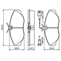 Bosch Bremsbelagsatz, Scheibenbremse 0 986 424 556 vorne rechts links mit Zubeh&ouml;r f&uuml;r ALFA ROMEO PEUGEOT FIAT CITRO&Euml;N LANCIA 0006000629134 425455 9948