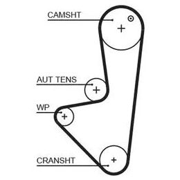 GATES Zahnriemen 1575RM schwarz f&uuml;r PEUGEOT FIAT CITRO&Euml;N 96312030 9467581780 0816.86