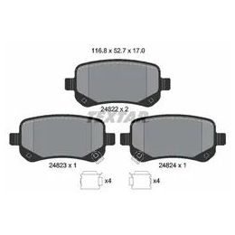 TEXTAR Bremsbelagsatz, Scheibenbremse 2482201 hinten rechts links mit Zubeh&ouml;r f&uuml;r VW DODGE FIAT CHRYSLER 00K68159143AA 00K68192439AA K68159138AA