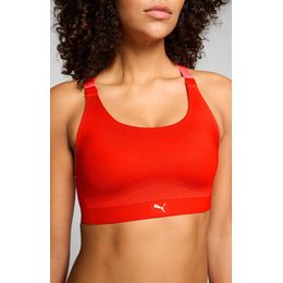 Bustier Puma "Puma WOMEN 3D KNIT SPORT TOP", Damen, Gr. XL, N-Gr, flame rot, Single Jersey, Obermaterial: 56% Polyester, 34% Polyamid, 10% Elasthan, BHs Bustier, wendbare und verstellbare Tr&auml;ger f&uuml;r einen personalisierten Look