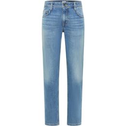 Straight-Jeans Mustang "Herren Style Denver Straight", Herren, Gr. 31, L&auml;nge 34, 583 mittelblau, 100% Baumwolle, unifarben, straight fit, Jeans Straight-Jeans